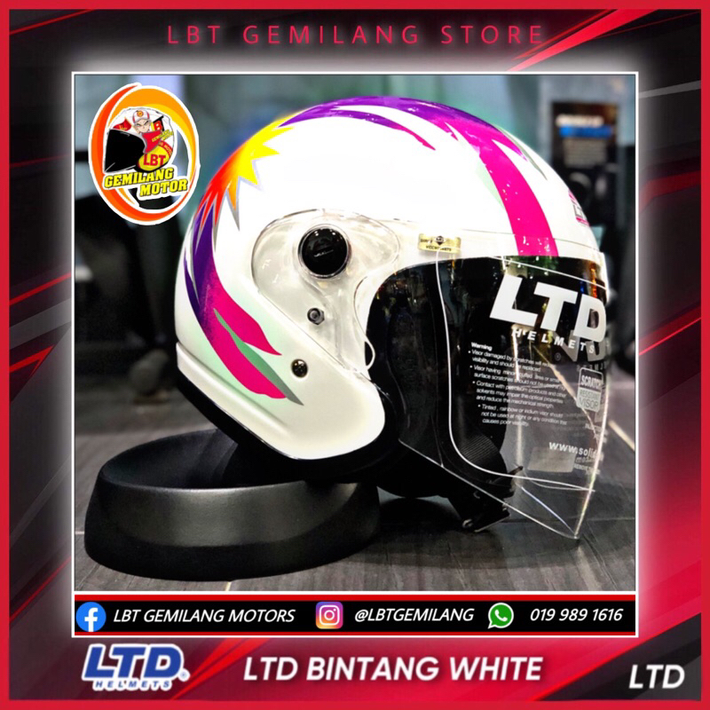 [READYSTOCK] LTD Helmet [BINTANG PUTIH] LIMITED EDITION | Shopee Malaysia