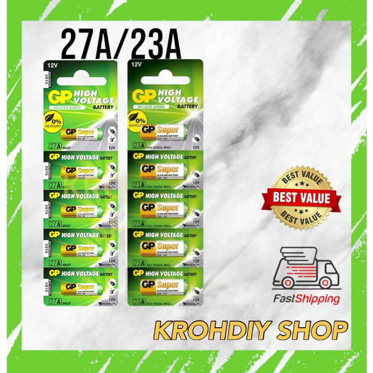 GP 23A / GP 27A 12V Super High Voltage Alkaline Battery (ORIGINAL) | Shopee Malaysia