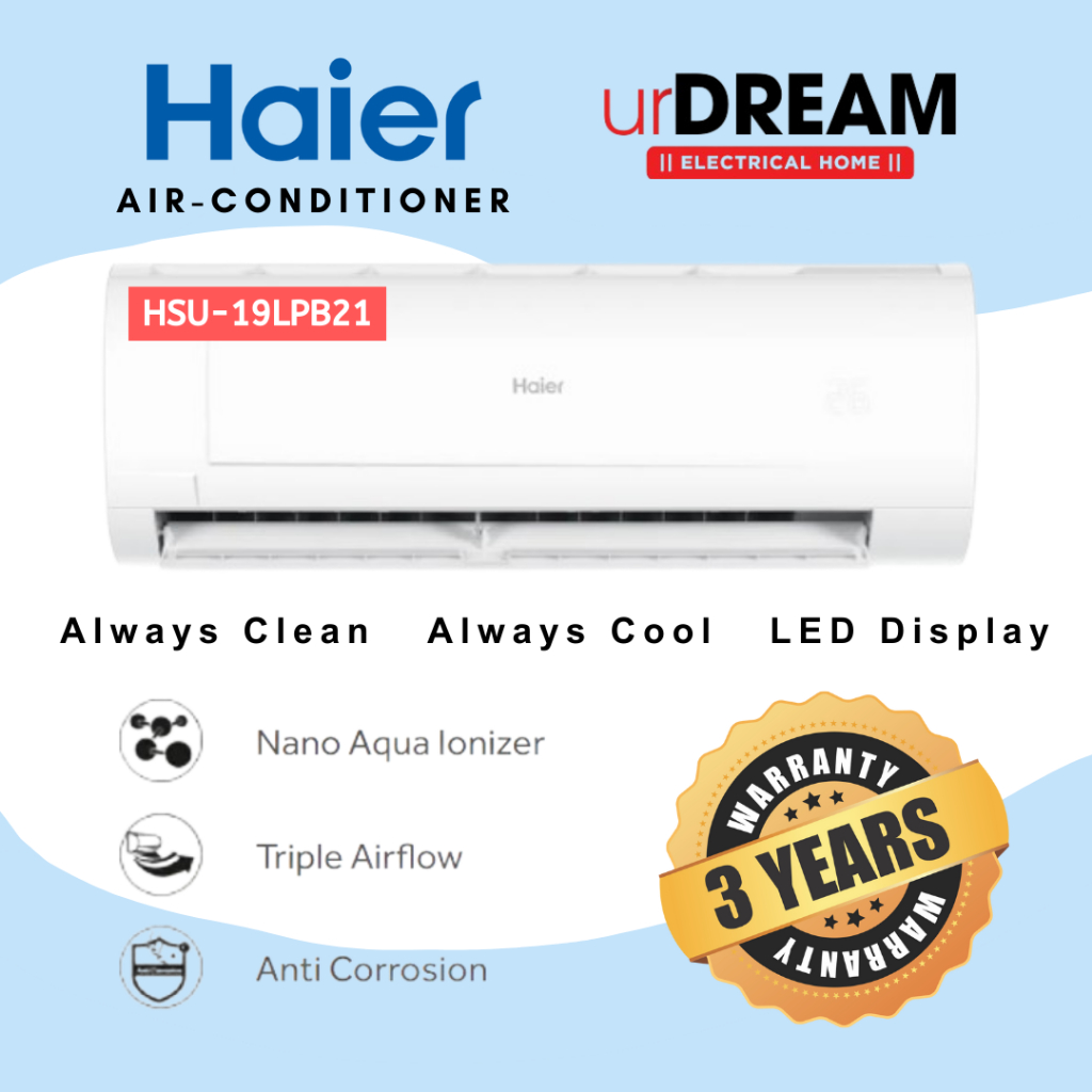 Haier HSU-10LPB21 1HP Non Inverter | Shopee Malaysia