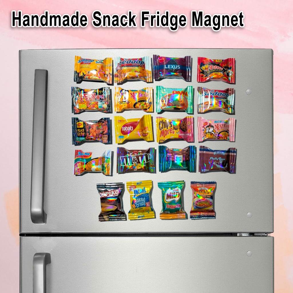 Fridge Magnet Kulkas Snack Jajan Handmade with Hologram Effect | Shopee ...