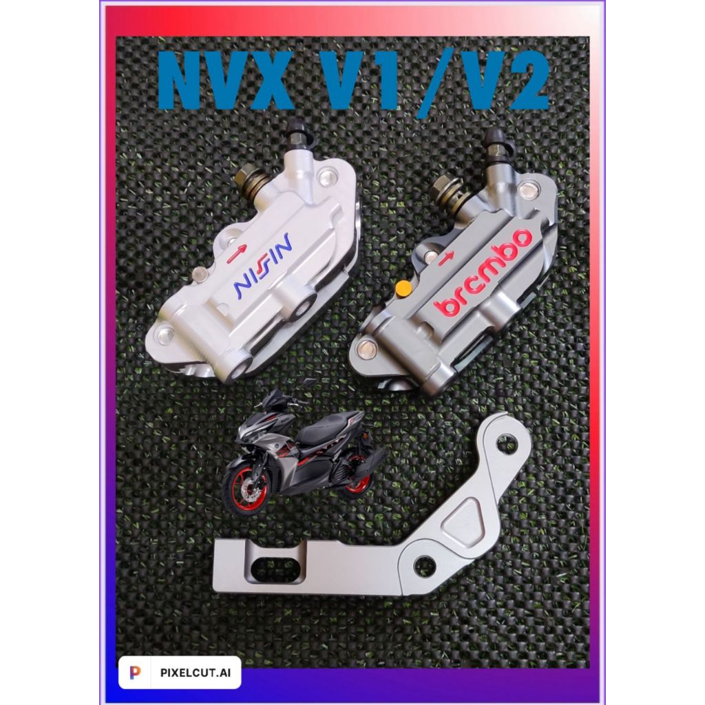 🇳🇱🔥🇲🇾 HOT BRAKE SET FOR NVX 155 🇲🇾🔥🇳🇱 NISSIN / BREMBO MOUSE CALIPER ...