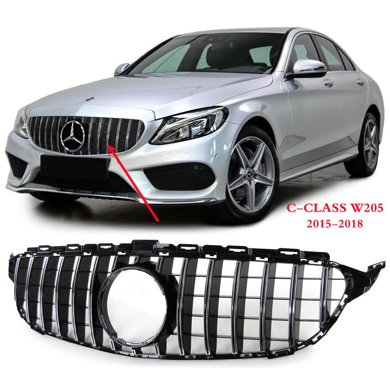 MERCEDES BENZ W205 C CLASS CHROME GT GRILL C180 C200 C250 C300 AMG ...