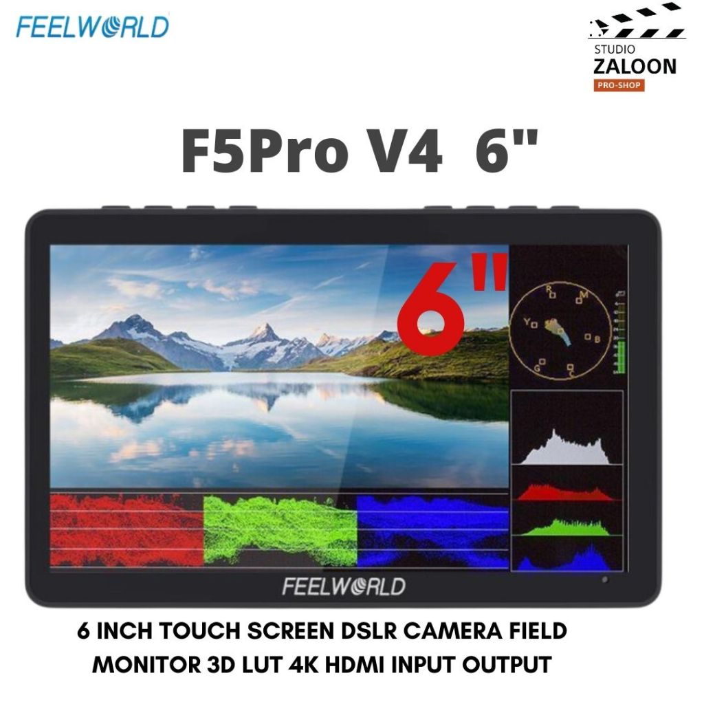 FEELWORLD F5 Pro V4 6 Inch Touch Screen DSLR Camera Field Monitor 3D ...