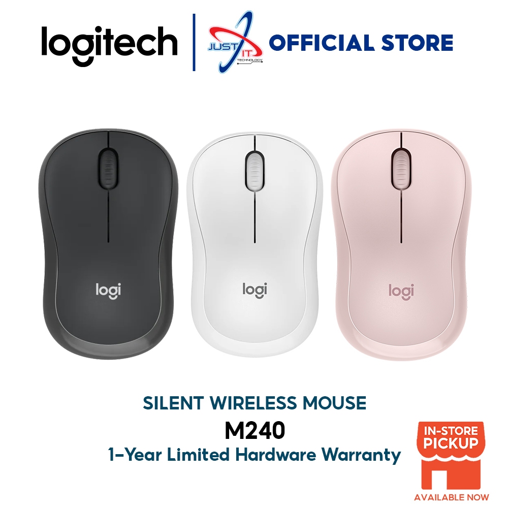 LOGITECH M240 SILENT BLUETOOTH MOUSE ( GRAPHITE (GREY) / OFF-WHITE ...