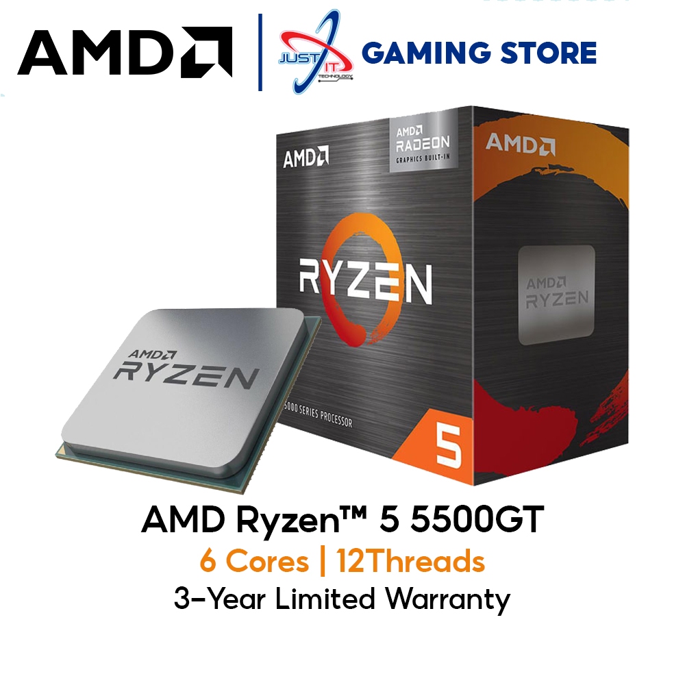 AMD RYZEN 5 5500GT 3.6GHz Up to 4.4GHz 16MB AM4 PROCESSOR WITH AMD ...