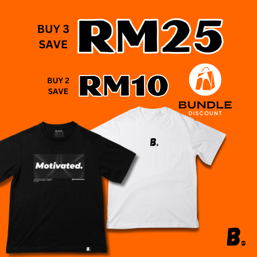 100% PREMIUM COTTON T-SHIRT 200gsm [MOTIVATED] | Shopee Malaysia