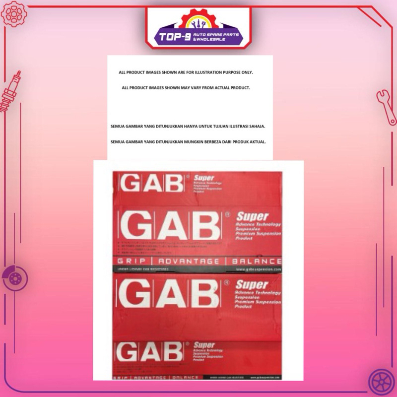 ORIGINAL GAB SUPER PREMIUM ABSORBER KIA PICANTO TA 2011-2017 FRONT REAR ...