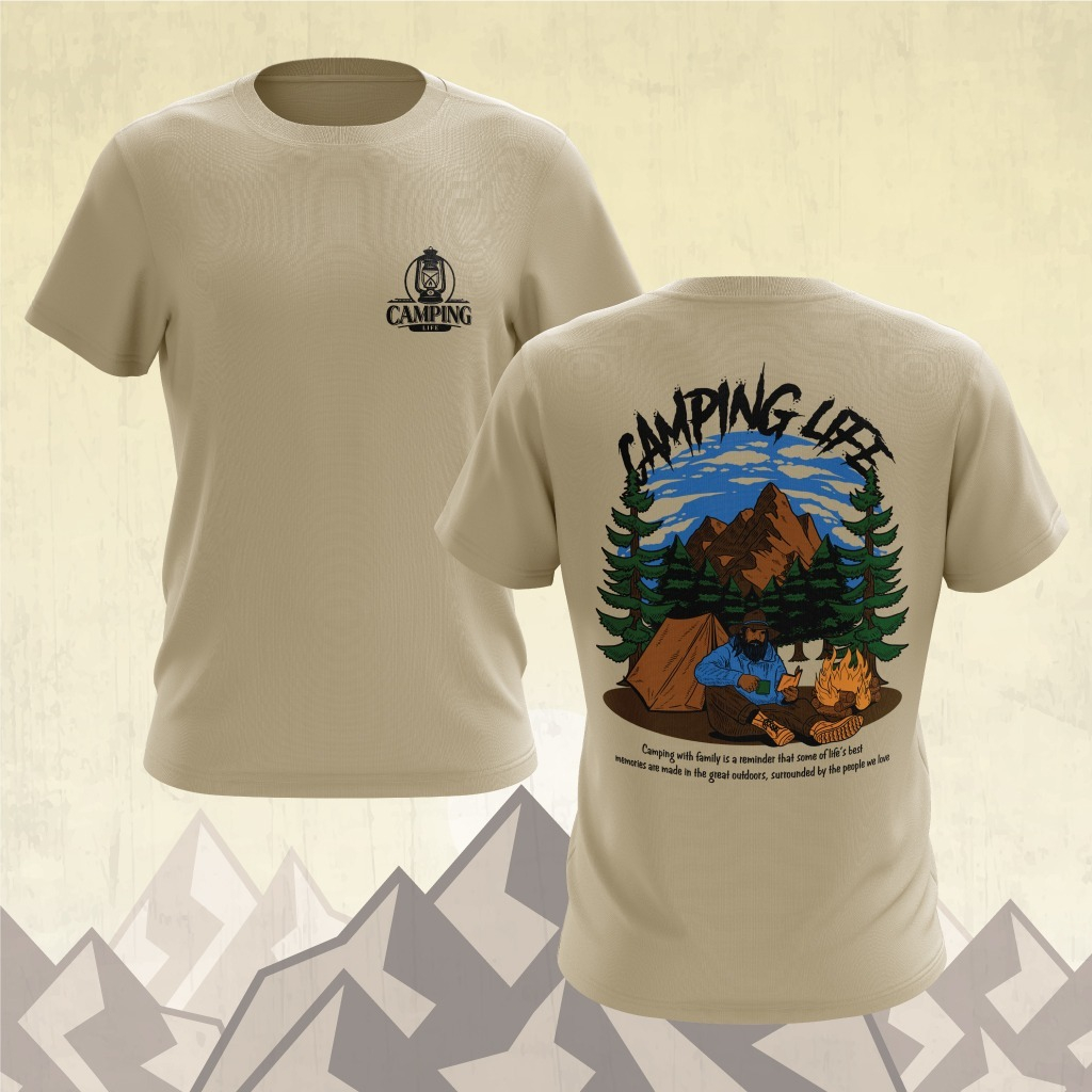 CAMPING LIFE T-SHIRT KHAKIS | Shopee Malaysia