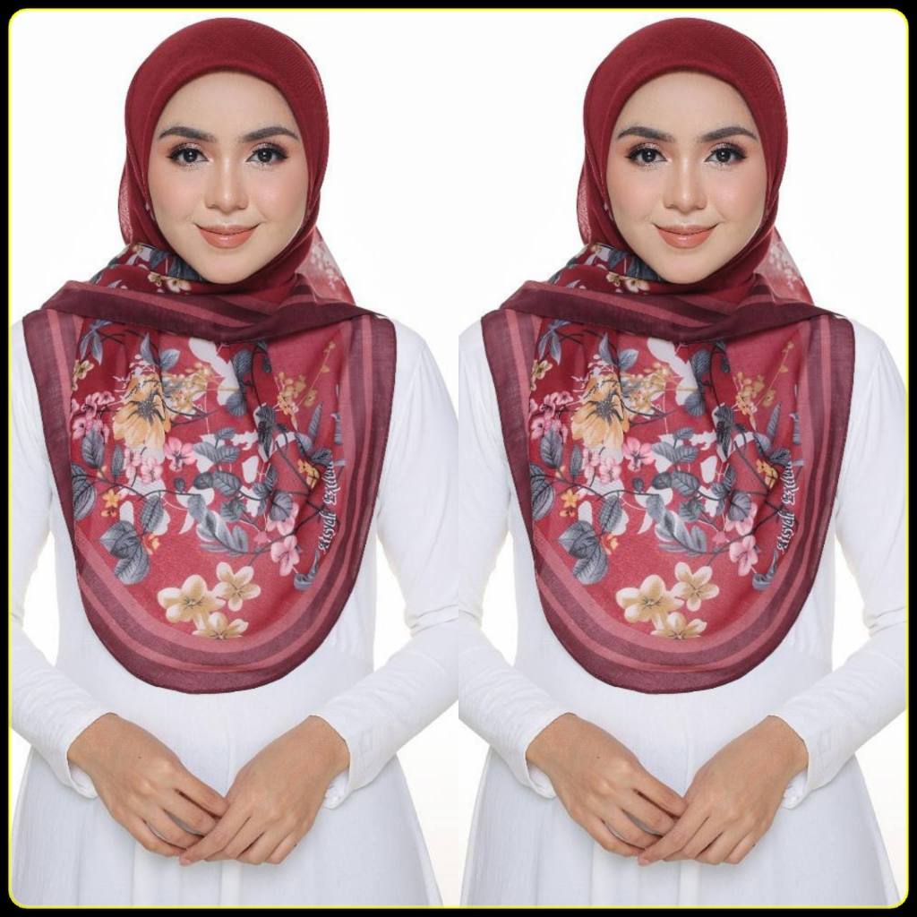 Tudung Bawal CURVE Corak Flower Vol 1 - (COTTON) | Shopee Malaysia