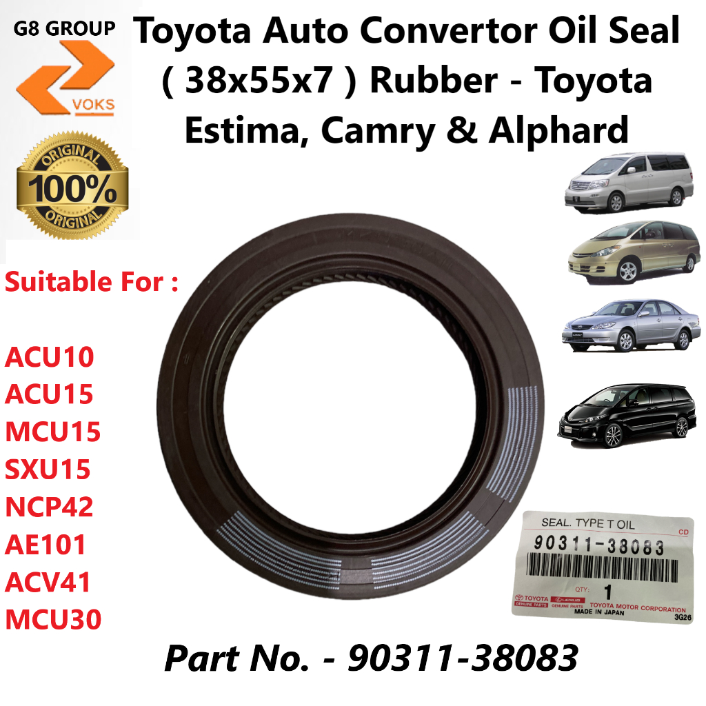 Toyota Auto Convertor Oil Seal ( 38x55x7 ) ( Rubber ) - Toyota Camry ...