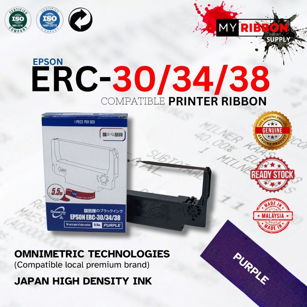 COMPATIBLE EPSON ERC 30/34/38 PRINTER RIBBON (PURPLE) REBEN PENCETAK ...