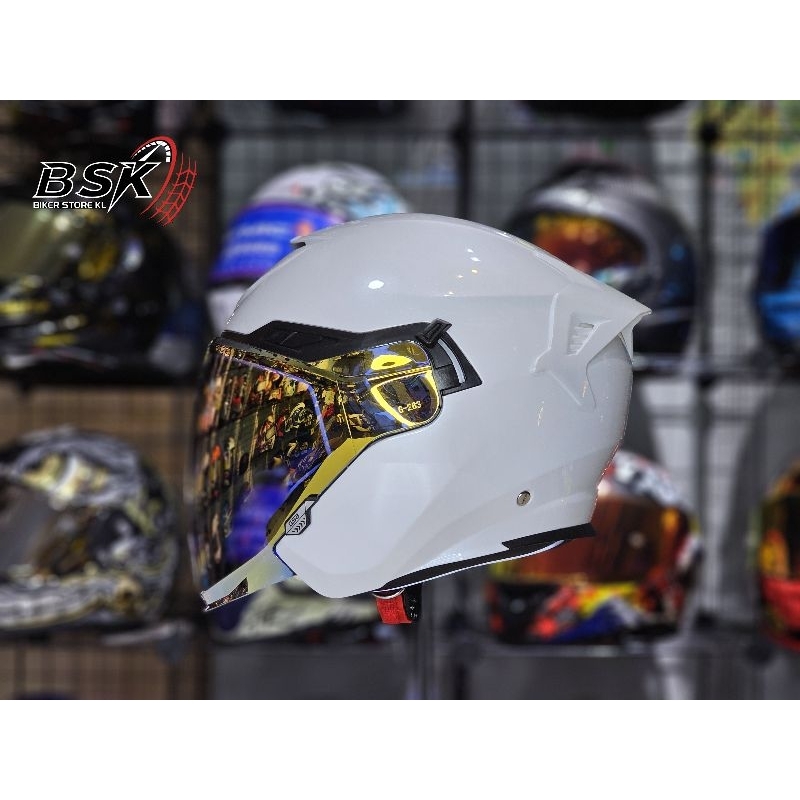 Original GSB S-263 Pearl White Open Face Helmet | Shopee Malaysia