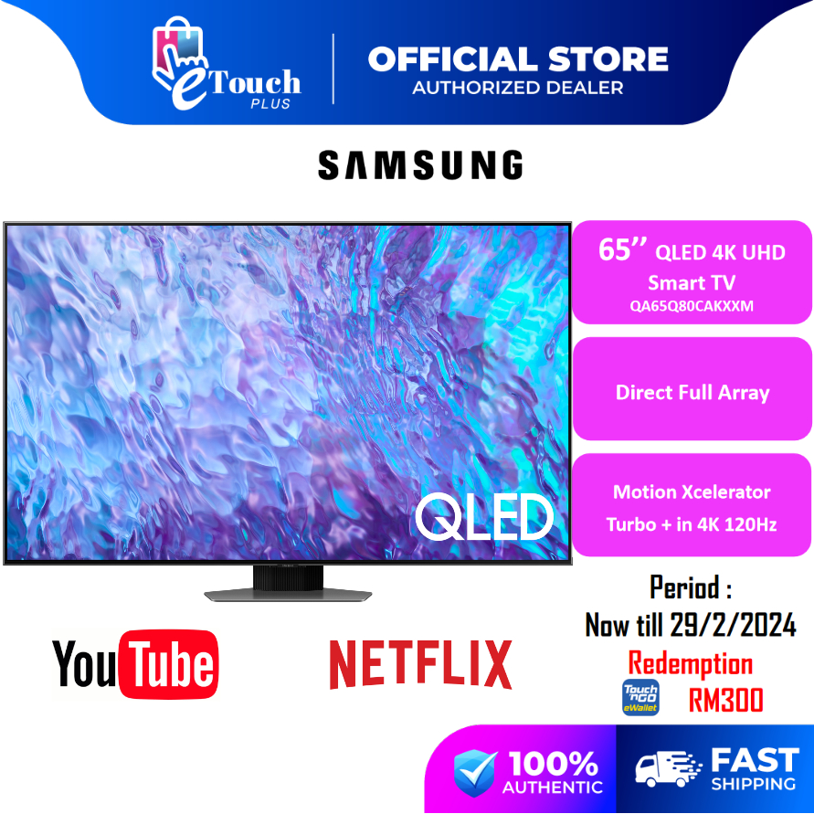SAMSUNG 55 / 65 Inch Q80C QLED 4K 120HZ Smart TV With Quantum Processor 4K QA55Q80CAKXXM ...