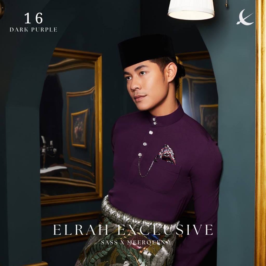 BAJU MELAYU DARK PURPLE ULTIMATE 2.0 2024 C16 ELRAH EXCLUSIVE Slim Fit | Shopee Malaysia