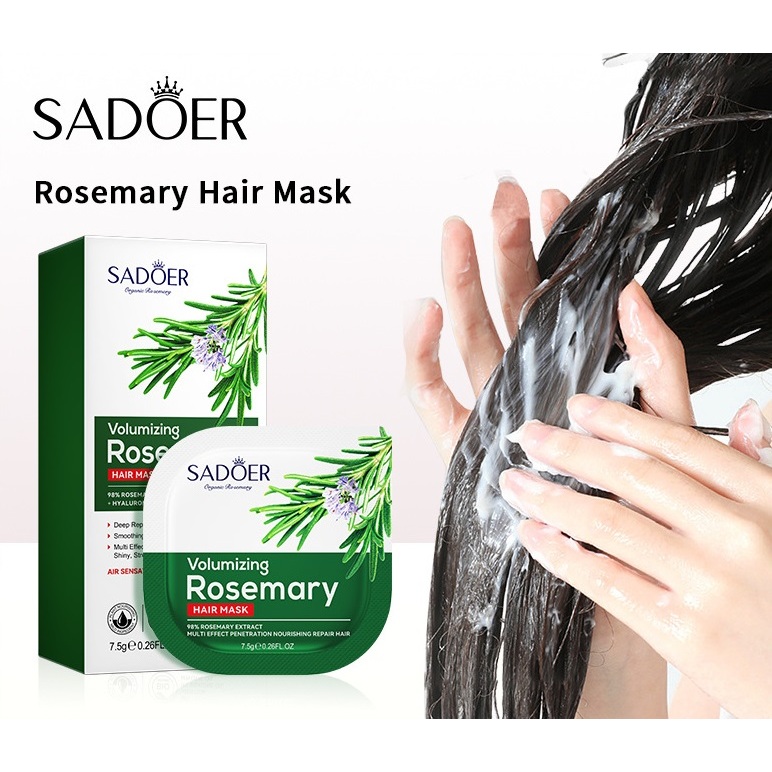 SADOER Volumizing 98% Rosemary Extract Hair Mask 7.5g*8pcs (NO Silicone ...