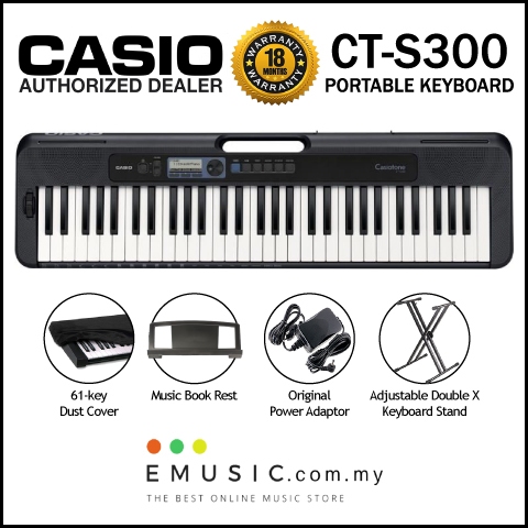Casio CT-S300 61-key Portable Keyboard with Dust Cover (Casiotone ...