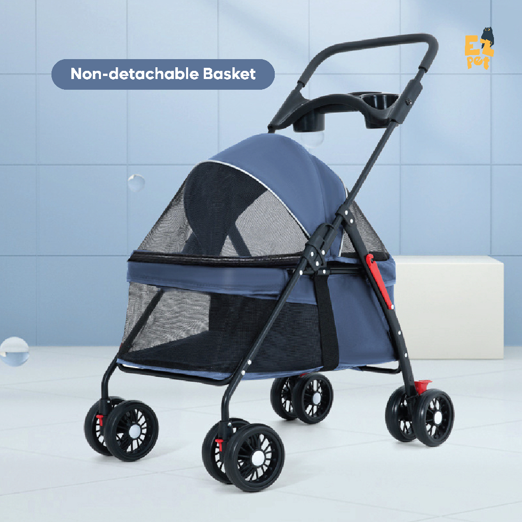 EZPET🐱【2in1 Detachable Pet Stroller】Pet Trolley Troli Kucing Foldable ...