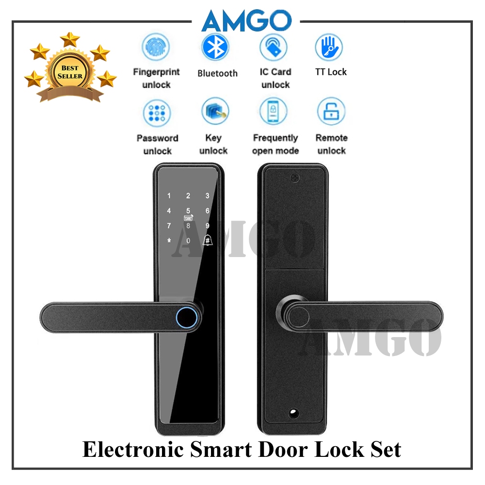 AMGO Smart Door Electronic Lock Set With Fingerprint Smart Lock With ...