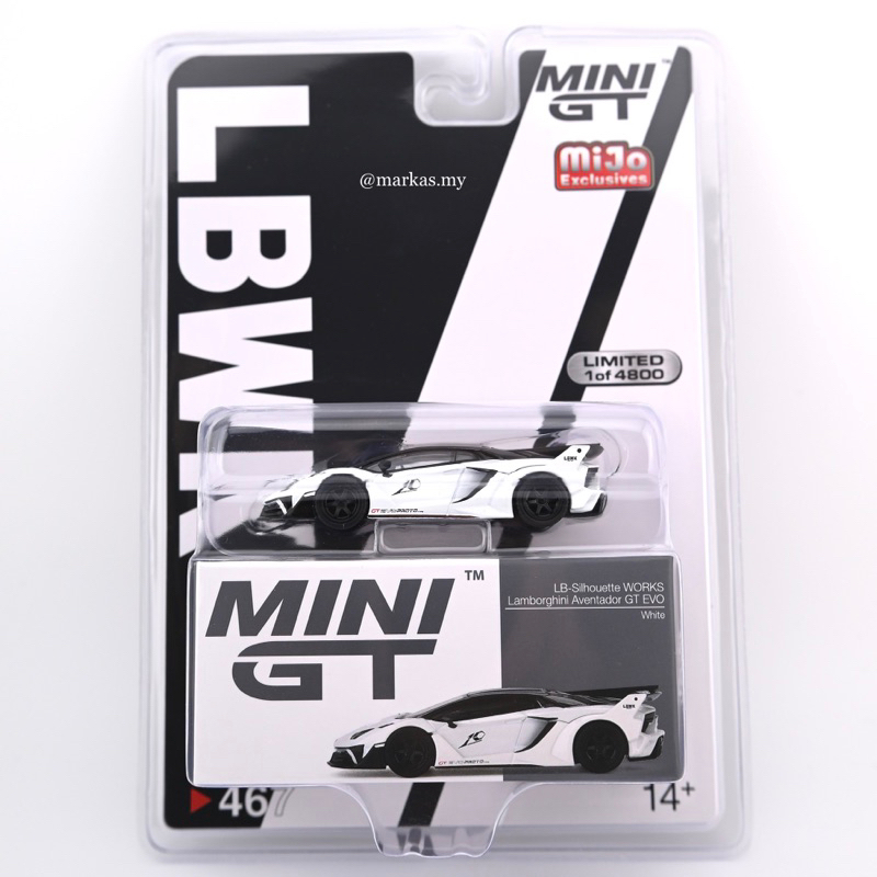 (MIJO BLISTER) MINI GT 1/64 #467 LB WORKS LAMBORGHINI AVENTADOR GT EVO ...