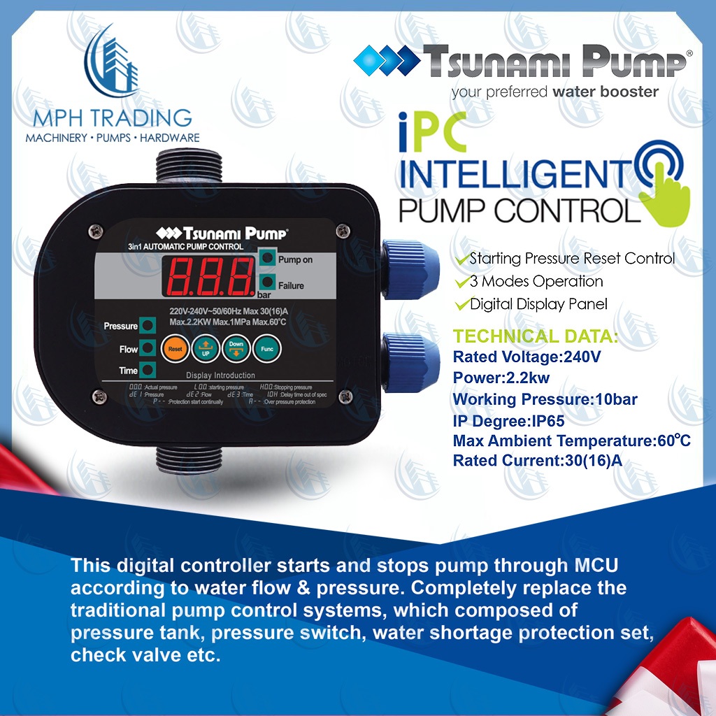 Tsunami iPC Intelligent 3 in 1 Automatic Pump Control | Shopee Malaysia