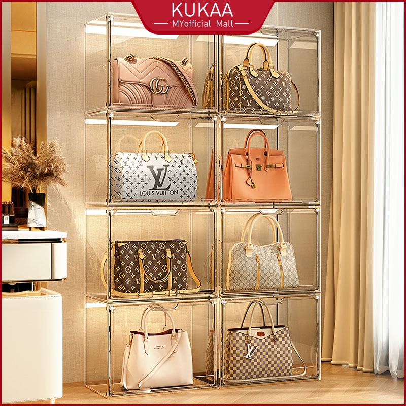 Kukaa Acrylic Handbag Display Box Large Capacity Storage Box Magnetic ...
