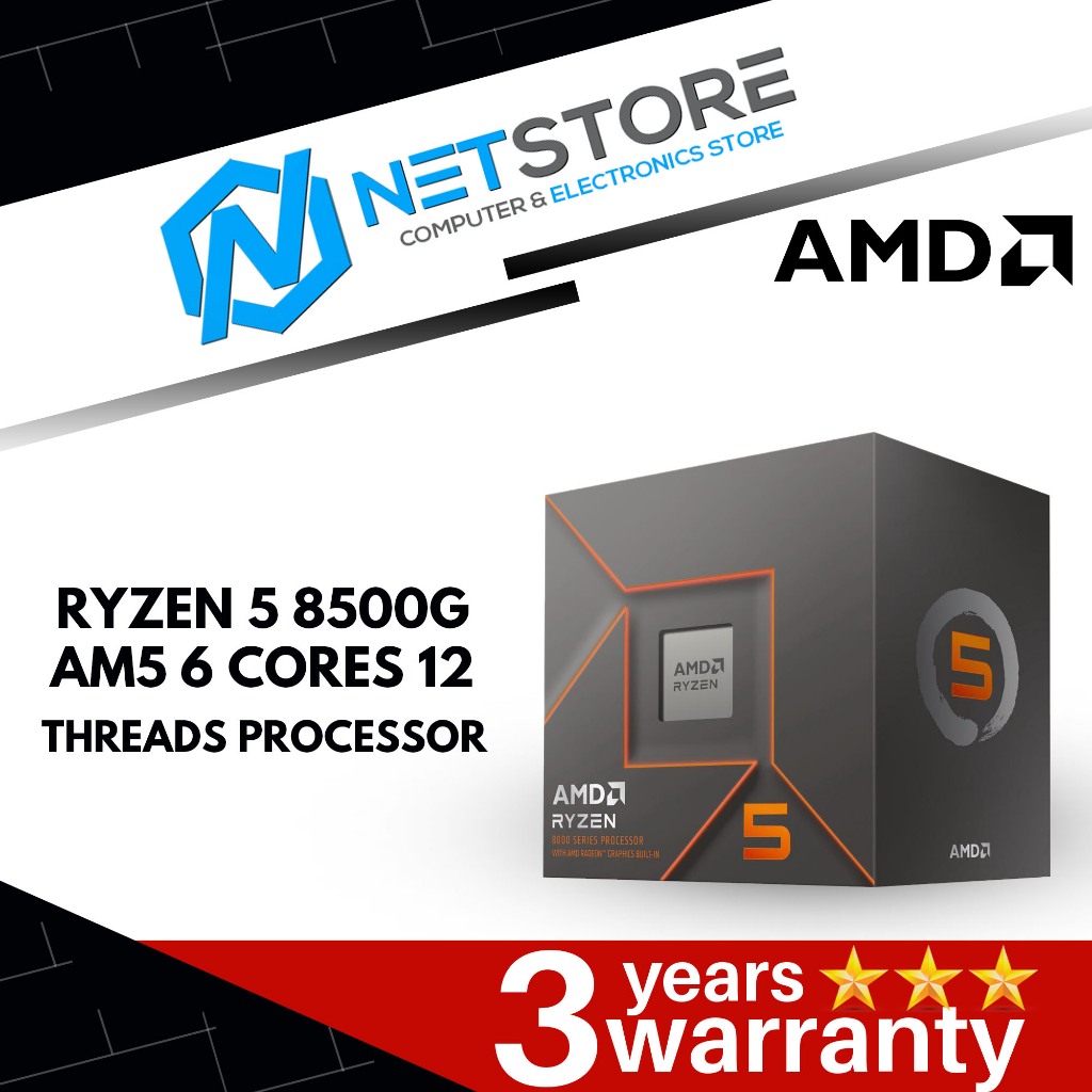 AMD RYZEN 5 8500G AM5 6 CORES 12 THREADS PROCESSOR - 100-100000931BOX ...