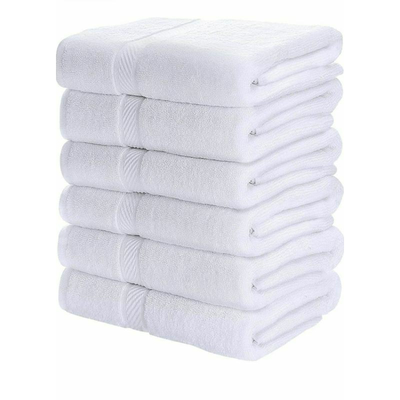 TUALA PREMIUM HIGHQUALITY 30X56White Pure Cotton towel 100% absorve ...