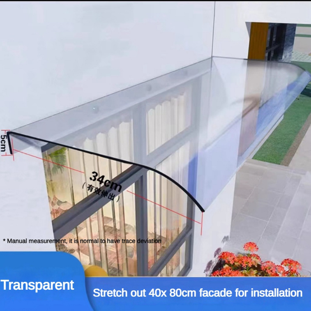 Balcony Rain Cover Outdoor Canopy Transparent Canopy Unsupported Eaves ...