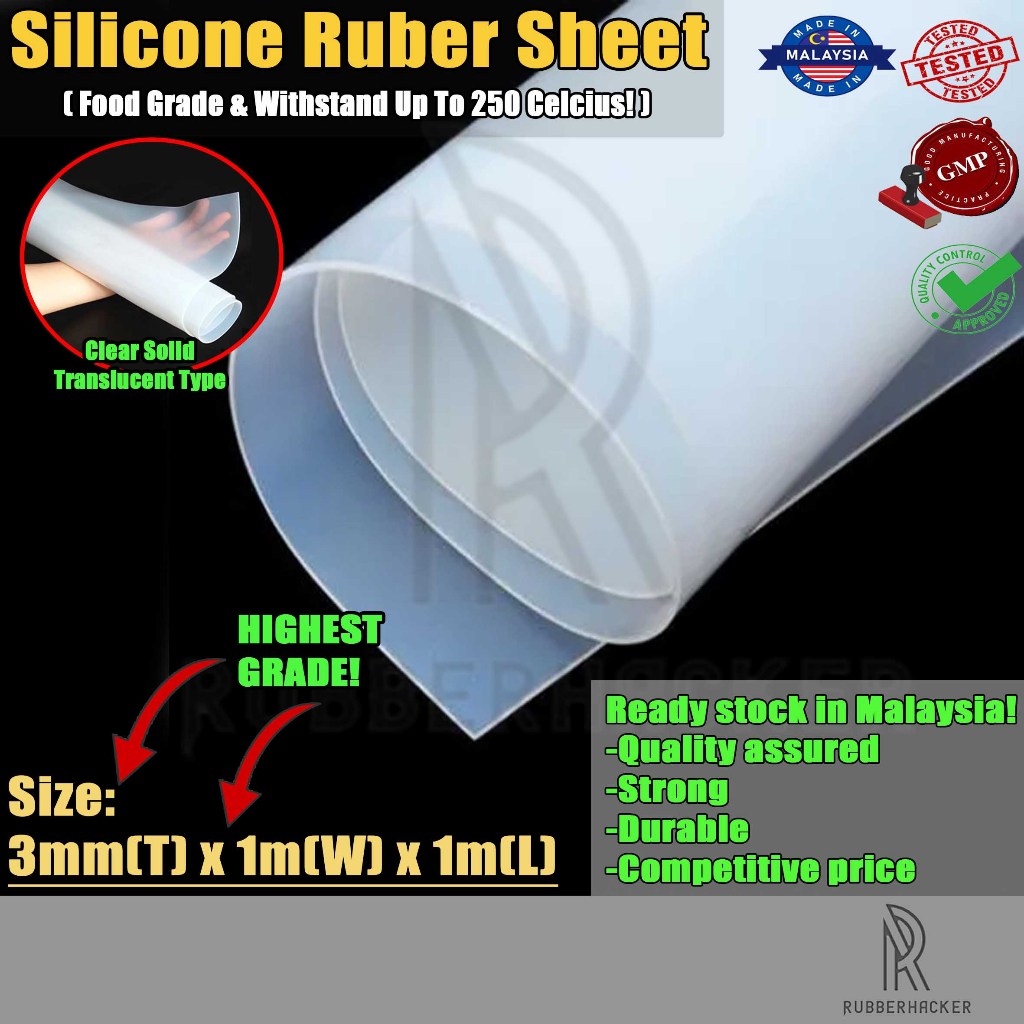 Silicone Clear Translucent Solid Rubber Sheet, food grade, FDA Approved ...