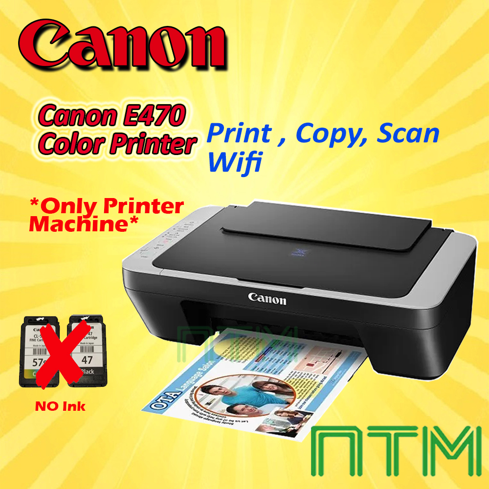 CANON E470 ALL IN ONE PIXMA INK EFFICIENT WIELESS PRINTER ((WIFI ...