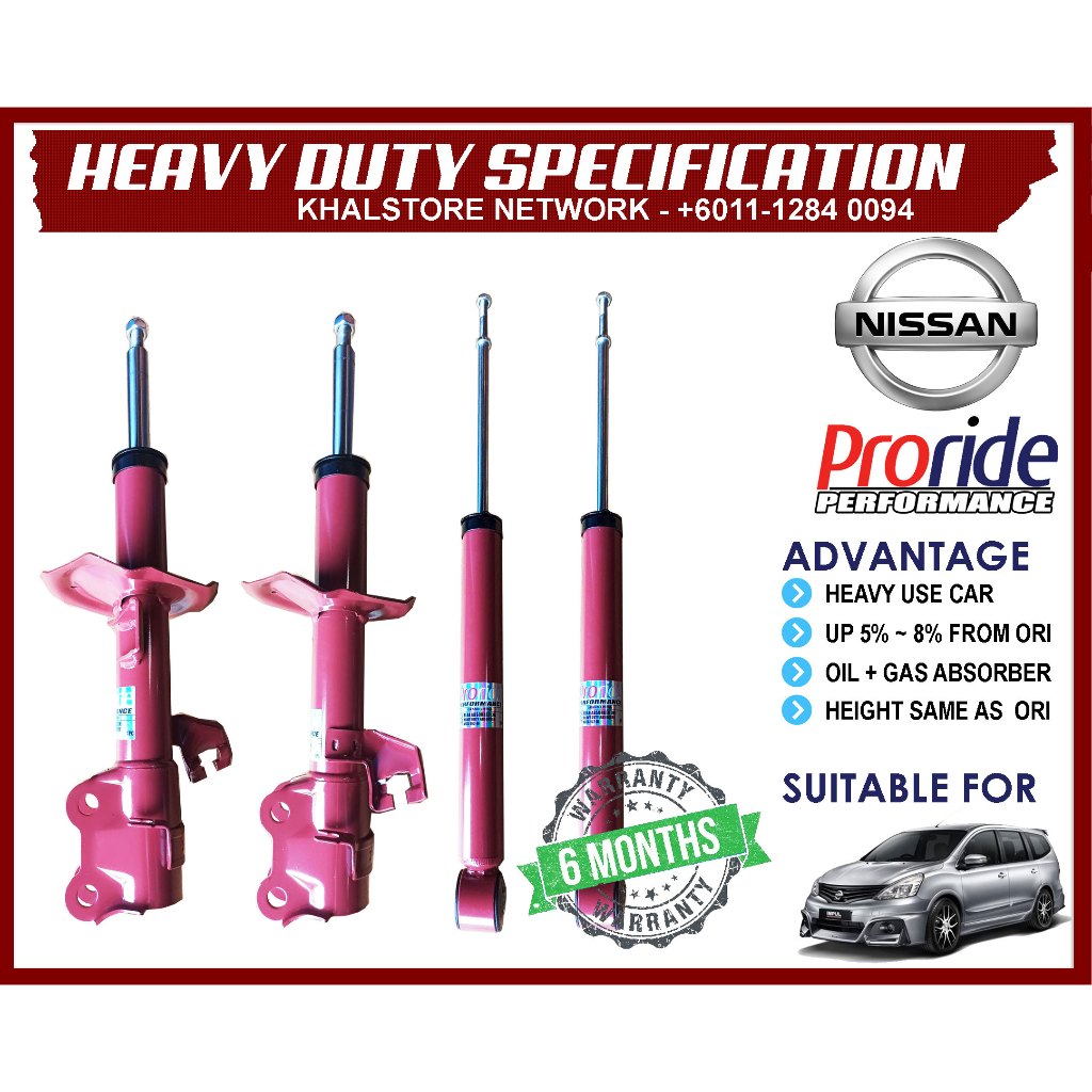 Proride Nissan Grand Livina Heavy Duty Absorber X-Gear HDuty Exsober ...