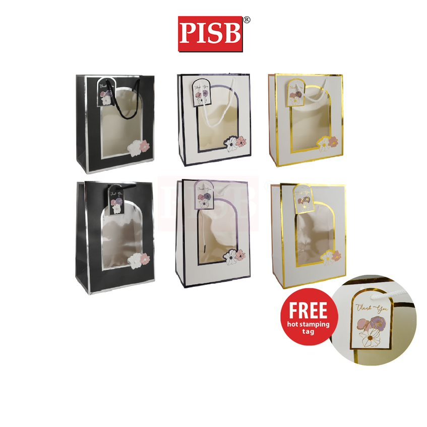 2117(10Pcs/Pkt)Premium Window Transparent Paper Bag Gift Bag Retail ...