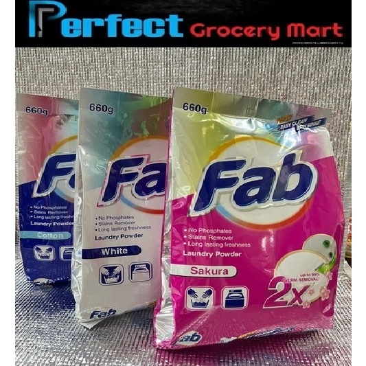 ⚡24hour Delivery⚡FAB LAUNDRY POWDER WHITE & COTTON & SAKURA ASSORTED ...