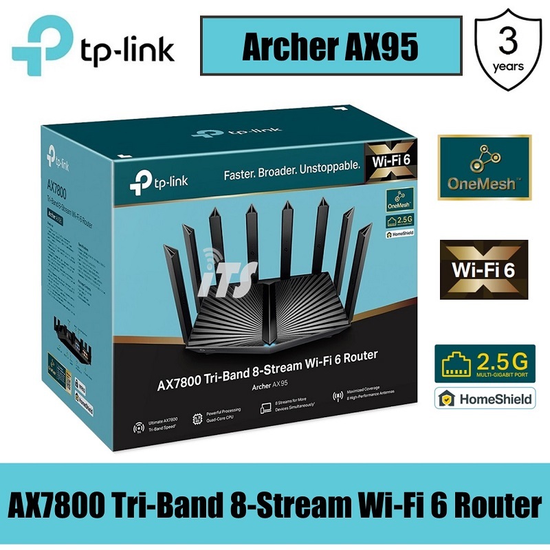 TP-Link AX7800 Tri-Band 8-Stream 2.5G Multi-Gigabit Port Wi-Fi 6 Router ...
