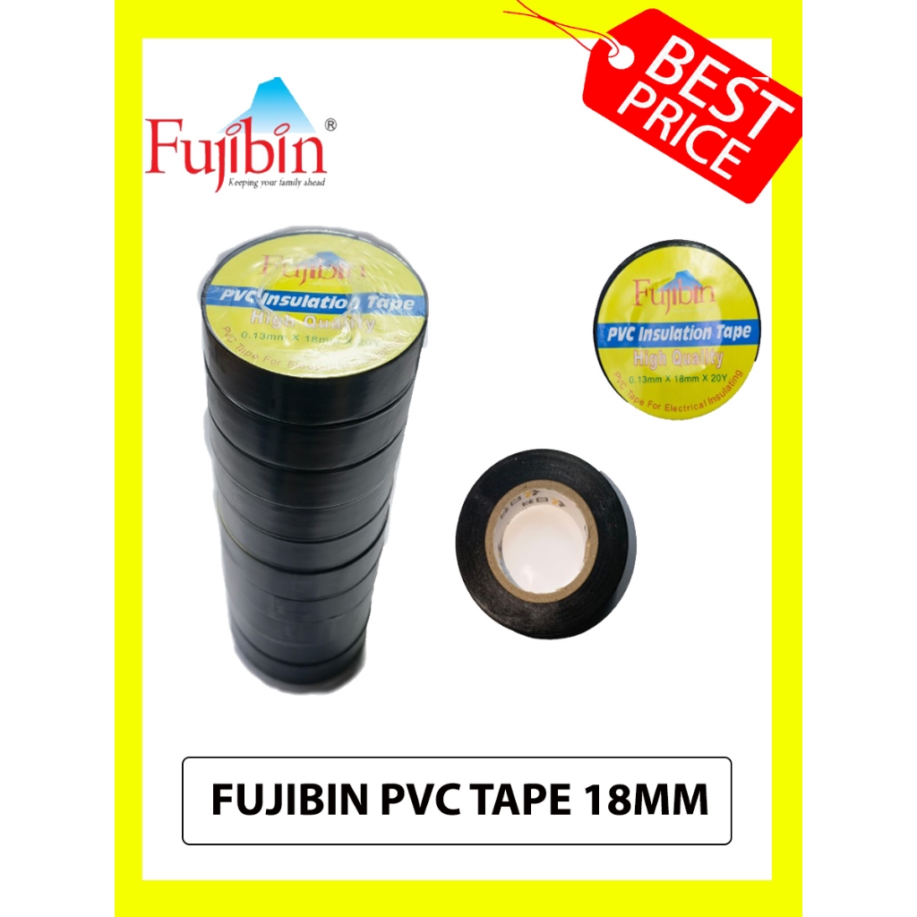FUJIBIN PVC WIRING ELECTRICAL #TAPE (0.13MM X 18MM X 20MTR) | Shopee ...