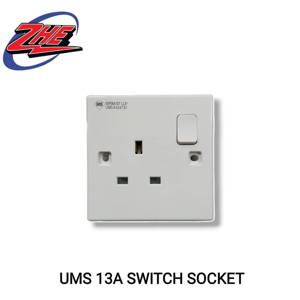 UMS-2913A 13A 1 GANG SWITCH SOCKET OUTLET / WALL SOCKET SWITCHES SIRIM ...