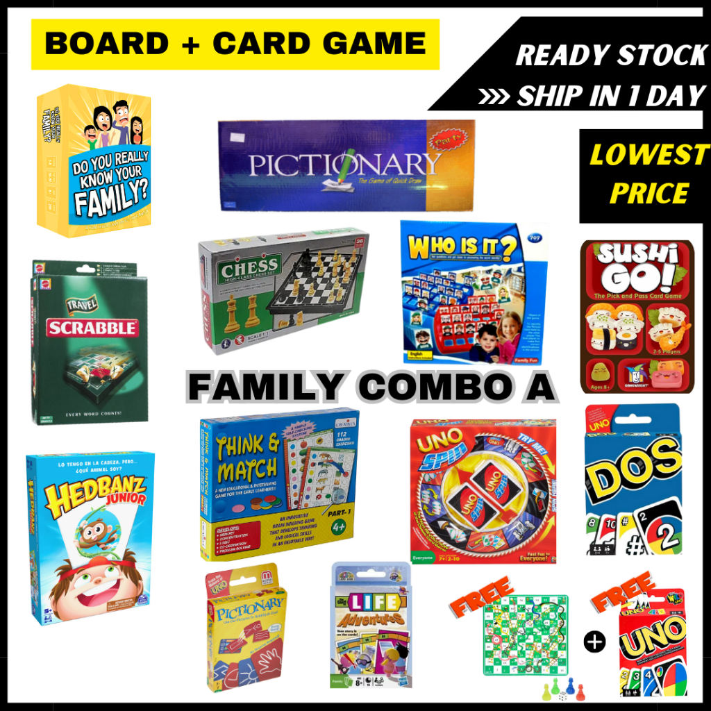 14 Games Mix Board Card Games for Kids Family Game Adult Games Children ...