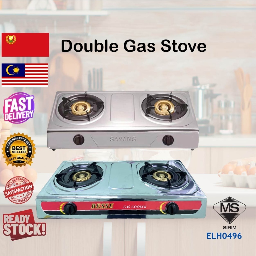 DOUBLE GAS STOVE:DAPUR GAS(SAYANG/BESSE) | Shopee Malaysia