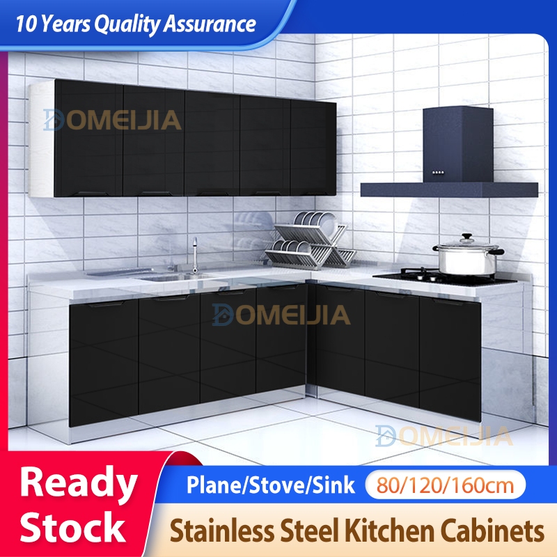 Stainless Steel Household Kitchen Black Stove Cabinet Meja Sinki ...