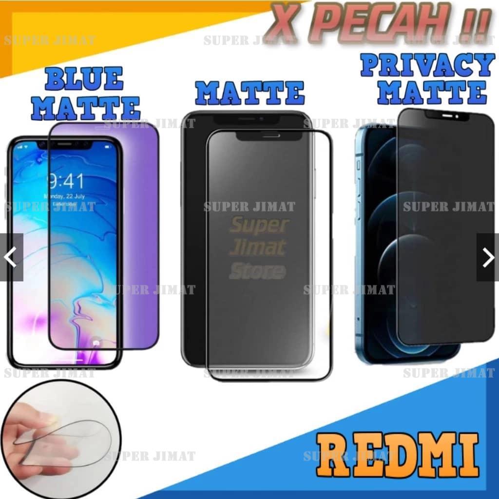 Redmi Note 7 Note 8 Note 8 Pro Note 9 Note 9S Note 9 Pro PRIVACY MATTE CERAMIC FILM GLASS SCREEN ...