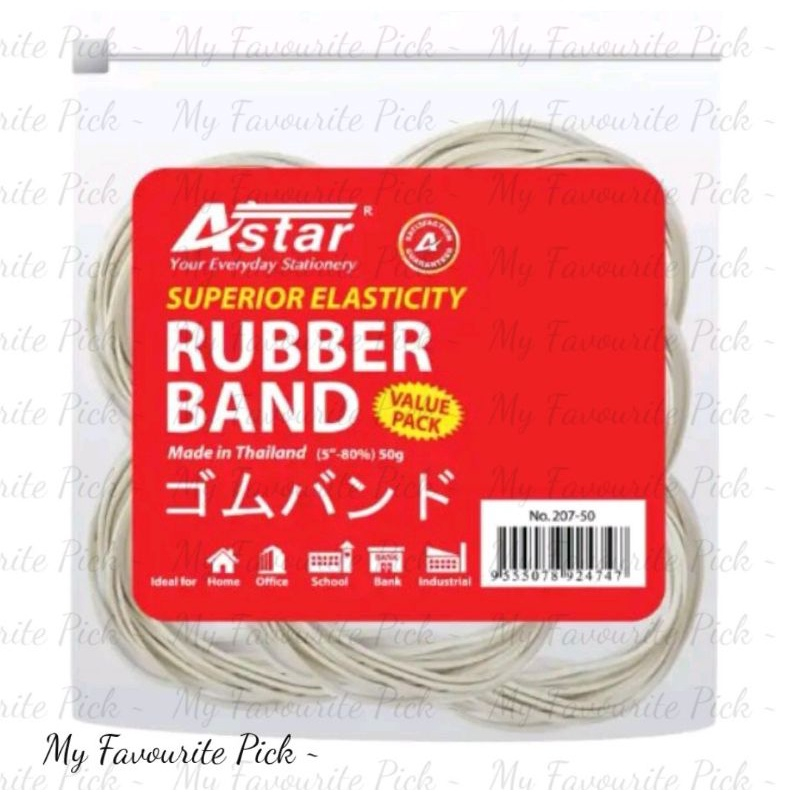 Superior Elasticity White Big Postman Rubber Band Brand Astar 50g pack ...