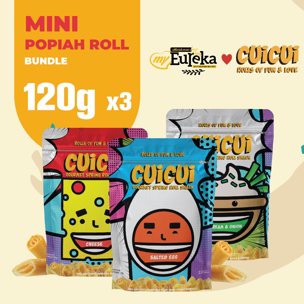 CuiCui Mini Popiah roll Crispy Bundle (120g x3) | Shopee Malaysia