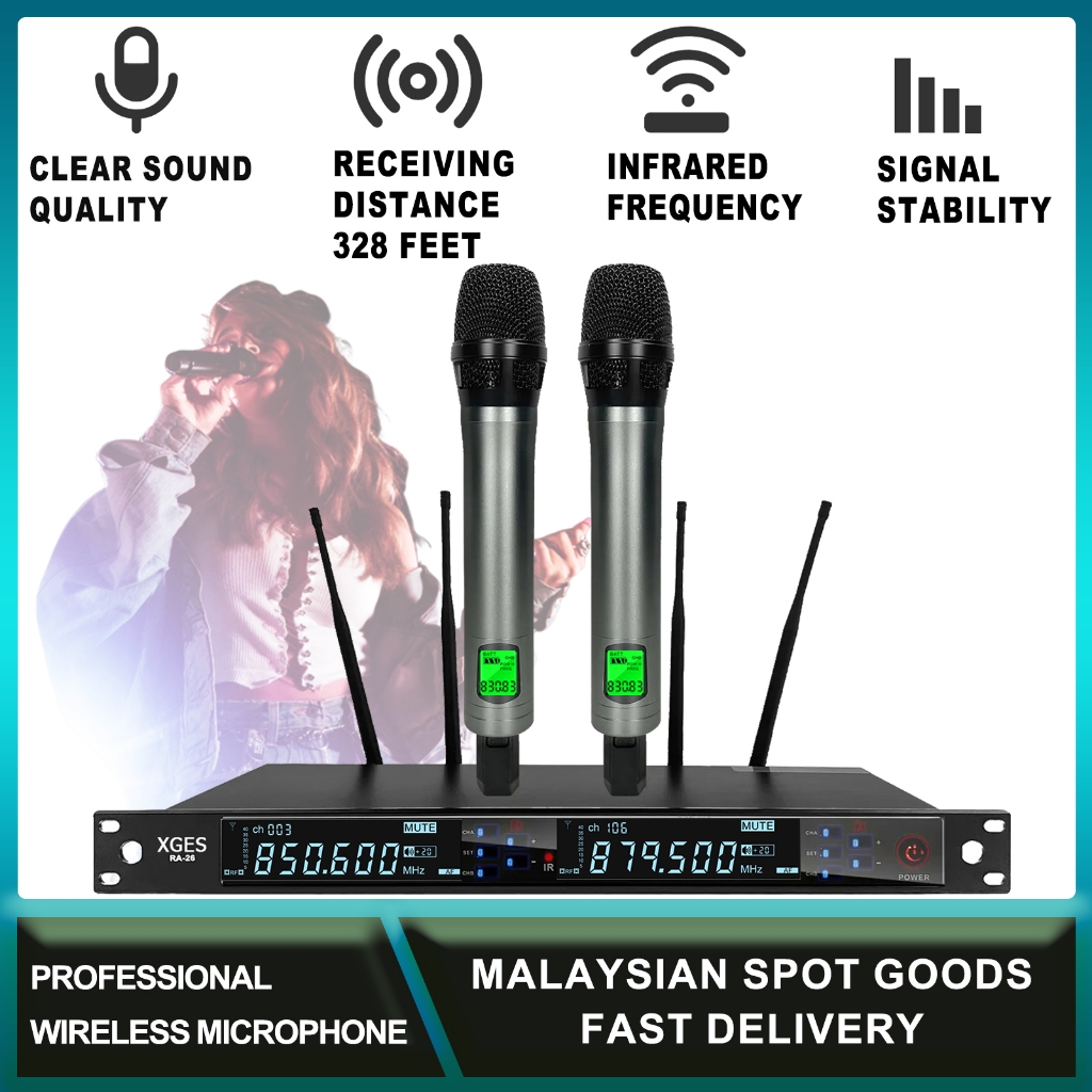 RA-26 Wireless UHF Microphone True Metal Symbol Frekuensi Infrared ...