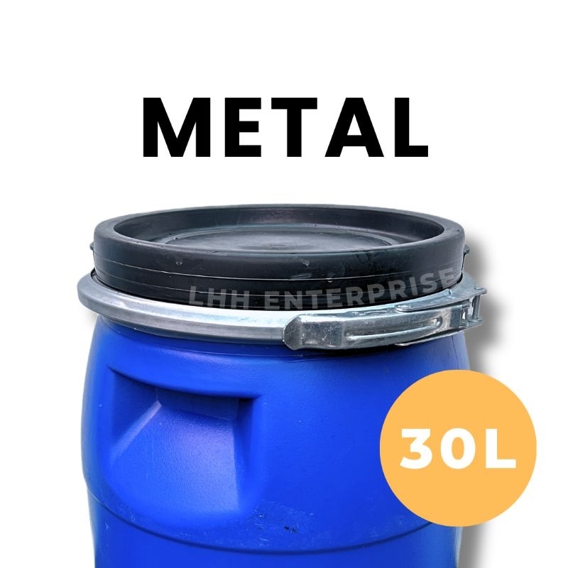 [2ND-HAND] LHH ENTERPRISE | 30L Tong Biru Open Top Blue Barrel (Klip ...
