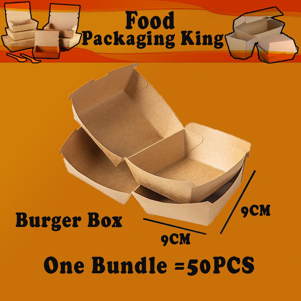Burger Box paper lunch box Food Packaging Kraft Paper Burger Box/PAPER ...