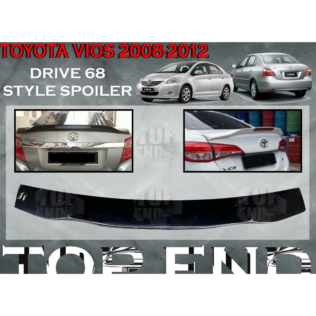TOYOTA VIOS 2008-2012 DRIVE 68 STYLE SPOILER WITH LED REAR SPOILER D68 ...