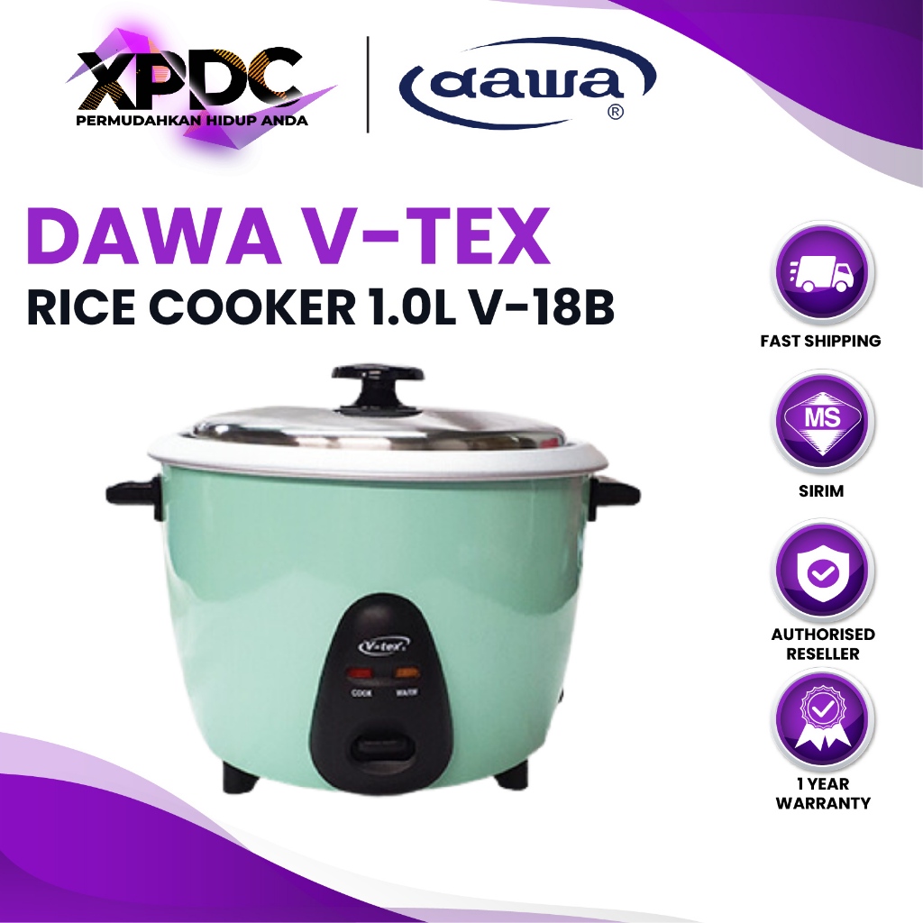 Dawa V-Tex Rice Cooker V-18B (1.0L) | Shopee Malaysia