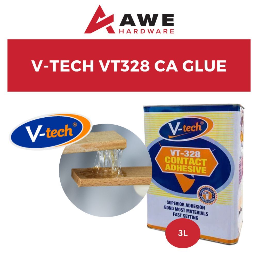 V-Tech Contact Adhesive CA Glue VT328 3L Solvent Rubber Bonding Wood ...