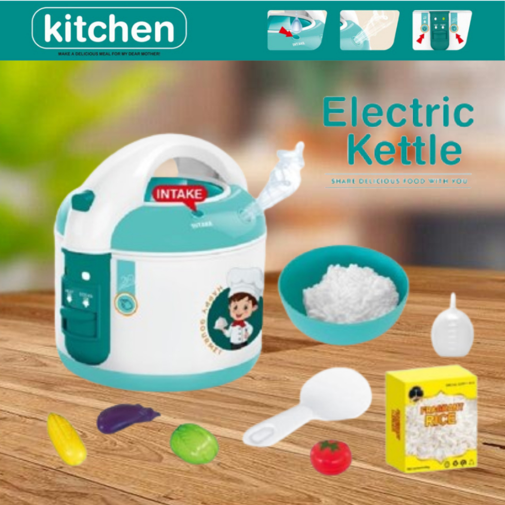Toysbay Kids Kitchen Set LED Electric Rice Cooker Pretend Play Kitchen ...