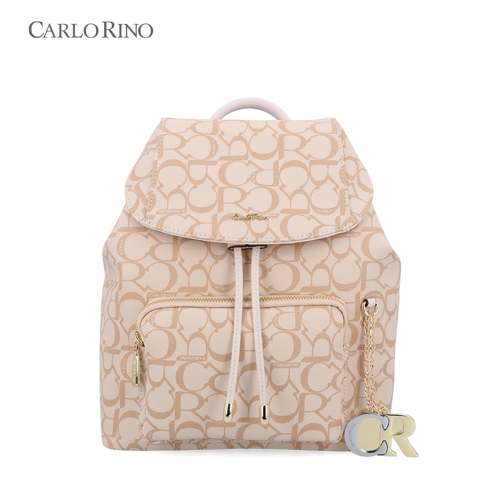 Carlo Rino Medium Beige Carlo GEO Backpack | Shopee Malaysia